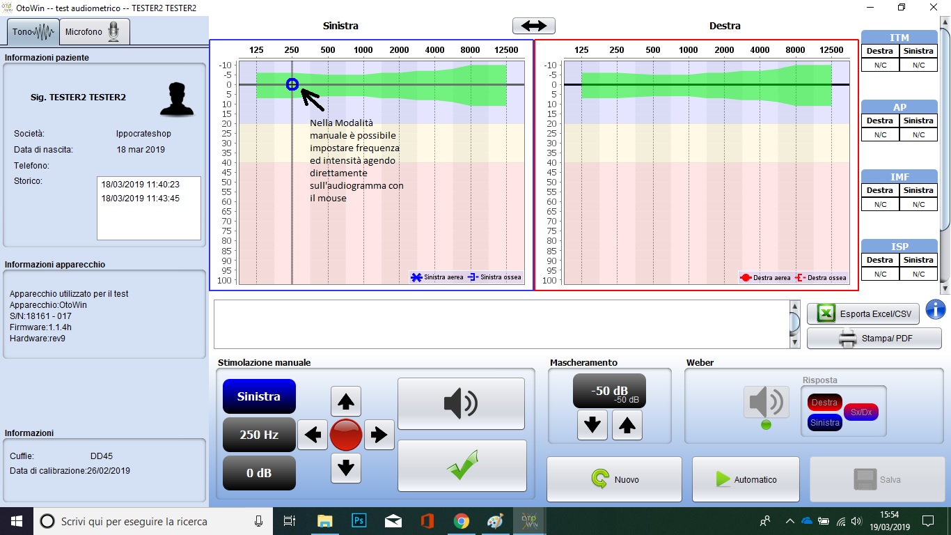 Otowin-test-audiometrico-modalità-manuale-agendo-sul-audiogramma