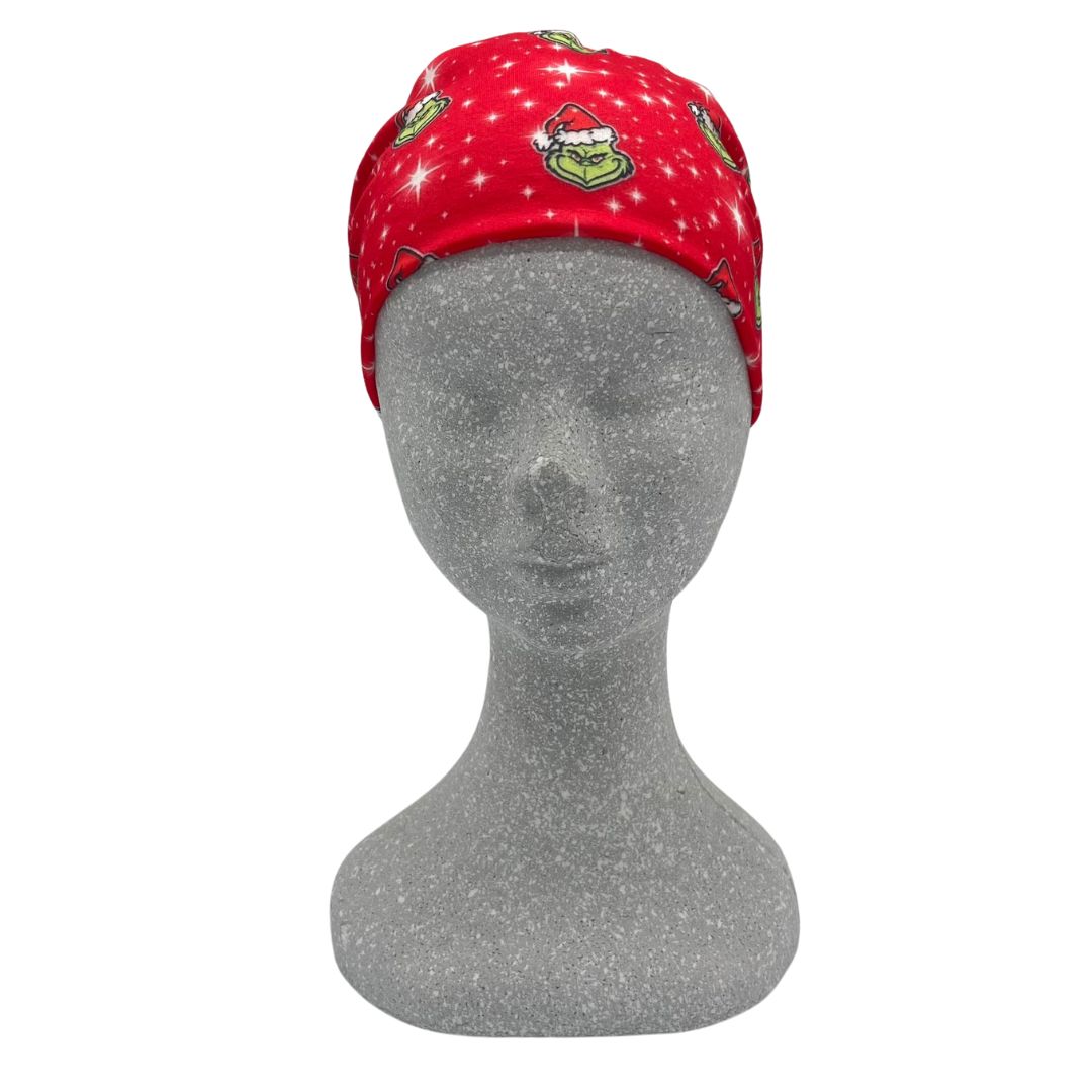 Cuffietta Chirurgica Natalizia con Fantasia Grinch Rossa in Modal ...