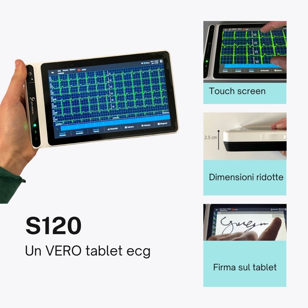 Elettrocardiografo tablet ecg portatile 12 derviazioni interpretazione ...