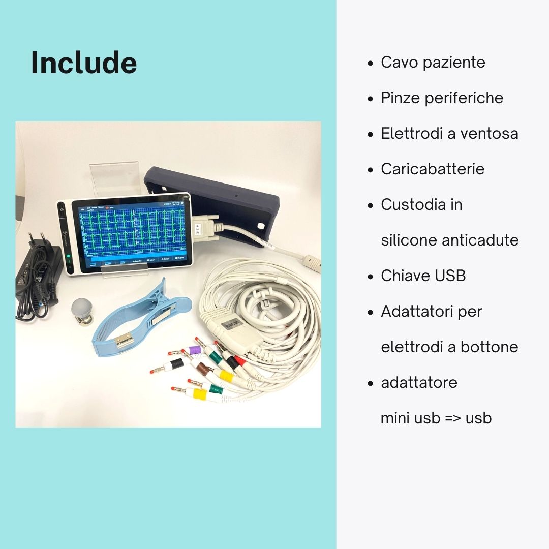 Elettrocardiografo tablet ecg portatile 12 derviazioni interpretazione ...